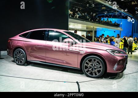 BYD Destroyer 07 PHEV car on display at the 2023 Shanghai Auto Show ...
