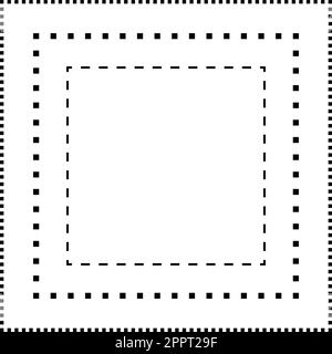 Tracing square shape broken line element for preschool, kindergarten ...