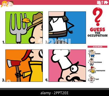 guess the occupation cartoon educational activity Stock Vector Image ...