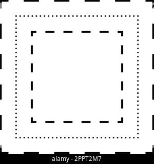 Tracing square shape broken line element for preschool, kindergarten ...