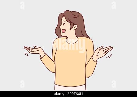 Frustrated woman make hand gesture wondering Stock Vector Image & Art ...