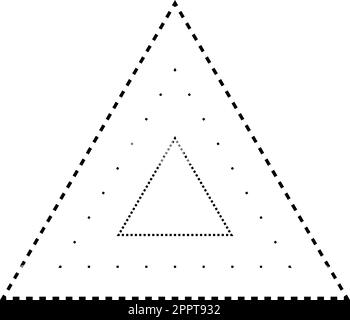 Tracing triangle shape broken line element for preschool, kindergarten ...