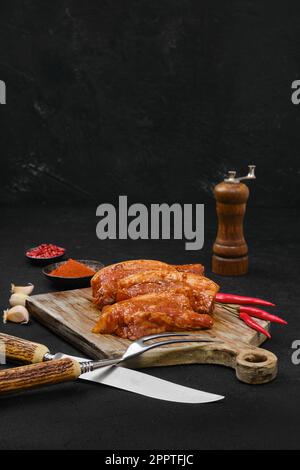 Marinated spicy pork belly slice Stock Photo - Alamy
