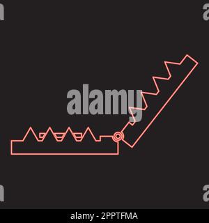 Neon trap red color vector illustration image flat style light Stock ...