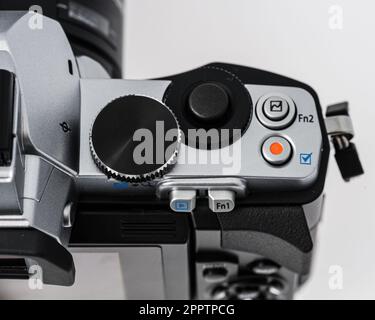 Top buttons and controls of a digital mirrorless camera Stock Photo - Alamy