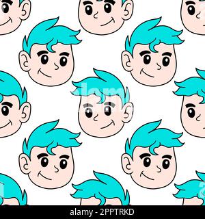 cute cool handsome boy seamless pattern textile print Stock Vector ...