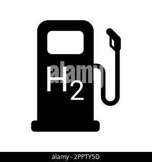 Hydrogen filling station icon on white background Stock Vector Image ...