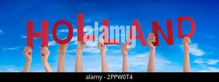 People Hands Building Word Holland Means Netherlands, Grass Meadow ...