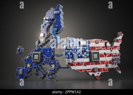 EU semiconductor industry, computer chips manufacturing and artificial ...