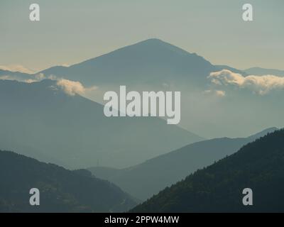 Afternoon view of Saranoy plateau and Zigana mountains. Summer season ...