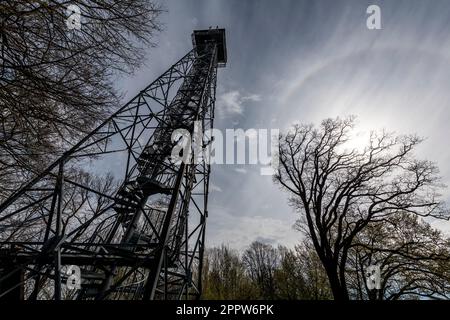 Janov, Czech Republic. 23rd Apr, 2023. Tourist signpost of the newly ...