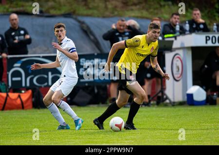 Kris Evans of Briton Ferry in action.Briton Ferry Llansawel v Swansea ...