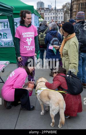 Animal rights activists from the Coalition to Abolish the Fur Trade ...