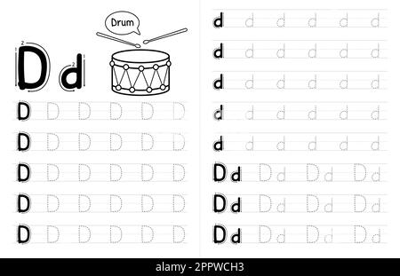 ABC AAlphabets Tracing Book Interior For Kids. Children Writing ...