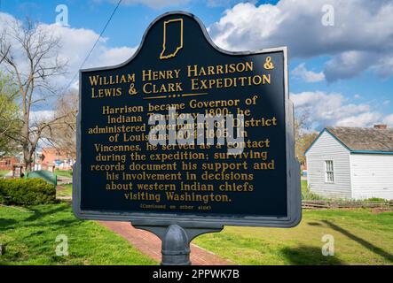The Plaque at William Henry Harrison's Grouseland Against a Cloudy Sky ...