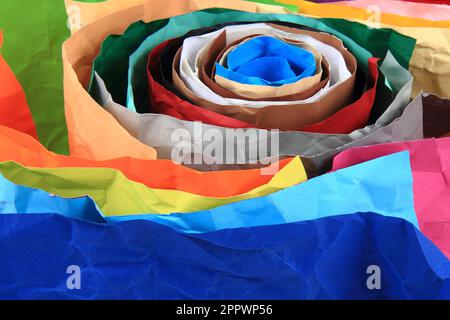 crumpled color papers as very easy background Stock Photo - Alamy