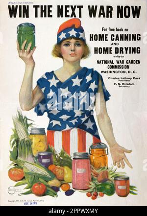 A World War I poster promoting food conservation. The poster features ...