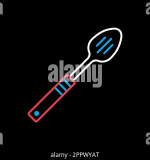 Spoon for draining vector isolated icon. Kitchen appliances. Graph ...