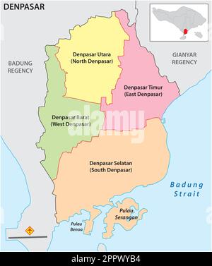 Bali, political map, a province and island of Indonesia Stock Vector ...