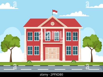 Politician or Government Building Cartoon Hand Drawn Illustration as a ...
