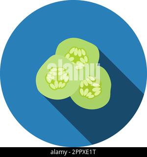Cucumber Slices For SPA Icon. Flat Color Ladder Design. Vector ...
