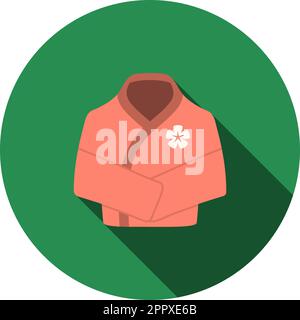 Spa Bathrobe Icon. Flat Color Design. Vector Illustration Stock Vector ...
