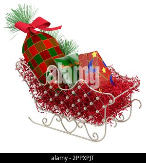 Shopping bags with gifts, 3D rendering isolated on orange background ...