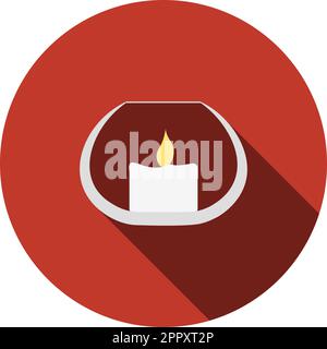 Candle In Glass Icon. Flat Color Design. Vector Illustration Stock ...