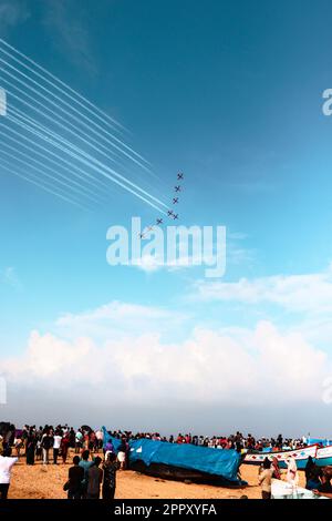 Indian Air Force (IAF) Surya Kiran aircrafts perform a display ahead of ...