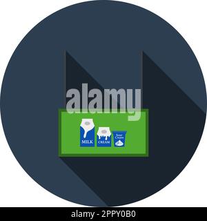Milk market department icon. Shadow reflection design. Vector ...