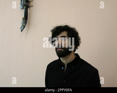 Brazilian artist Daniel de Paula poses for a photo at his solo ...