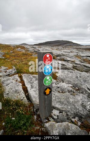 coloured walking trails across the burren national park the burren ...
