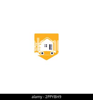 House moving company logo design. Home logo with moving symbols Stock ...