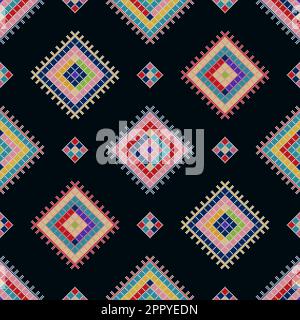 Traditional Berber embroidery seamless pattern, vector illustration ...