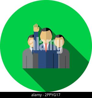 Voting Man With Men Behind Icon. Editable Bold Outline With Color Fill ...