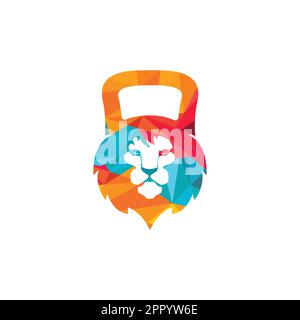 Gym lion logo template design. Fitness gym badge illustration Stock ...