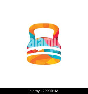 Strong burger vector logo design. Dumbbell and burger icon Stock Vector ...