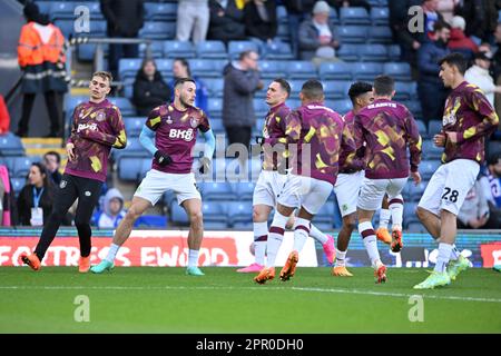 Burnley players warm up ahead of the match Stock Photo - Alamy