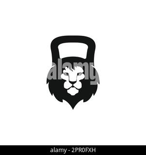 Gym lion logo template design. Fitness gym badge illustration Stock ...