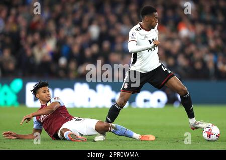 Ollie Watkins of Aston Villa gets ready to come on as a substitute ...