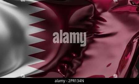 Qatar flag - realistic waving fabric flag Stock Photo - Alamy