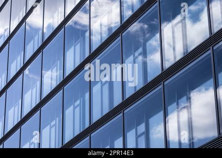 glass buiding and window reflection of blue sky and clouds Stock Photo ...