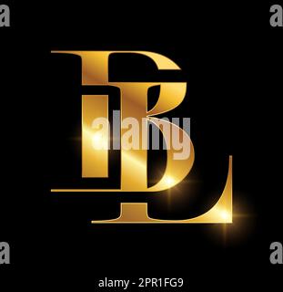 BL b l Letters logo design with golden circle and white leaves on ...