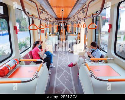 A 600 km/h maglev train developed by CRRC Qingdao Sifang Co Ltd, a ...