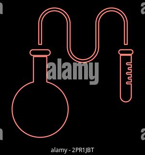 Neon oil distillation Flask for chemical reagents with test tube using ...