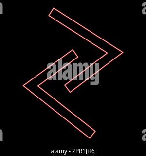 Neon jera rune year yeild harvest symbol red color vector illustration ...