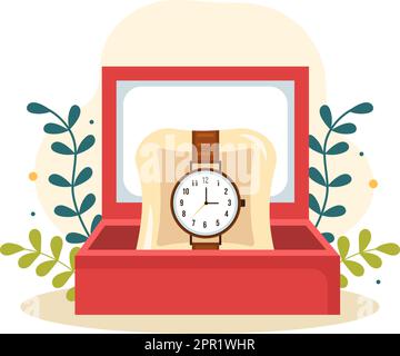 Watches Store with Various Models, Analog and Digital in Flat Cartoon ...