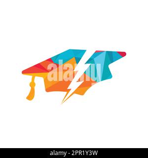 Flash student vector logo template. Education logo with graduation cap ...