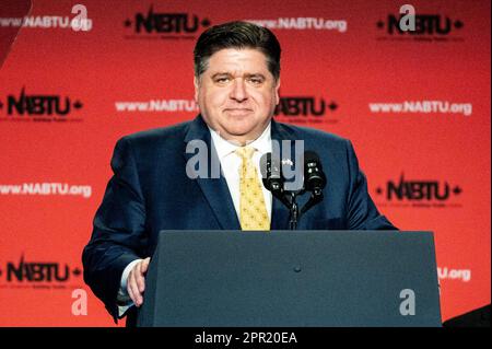 Governor JB Pritzker speaks at a news conference in Chicago, Monday ...