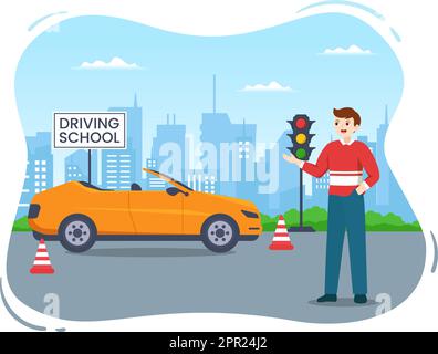 Driving School with Education Process of Car Training and Learning to ...